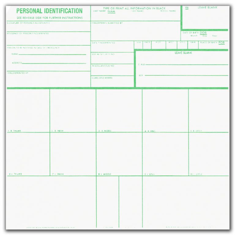Personal Fingerprint Cards – Wsci-Technology