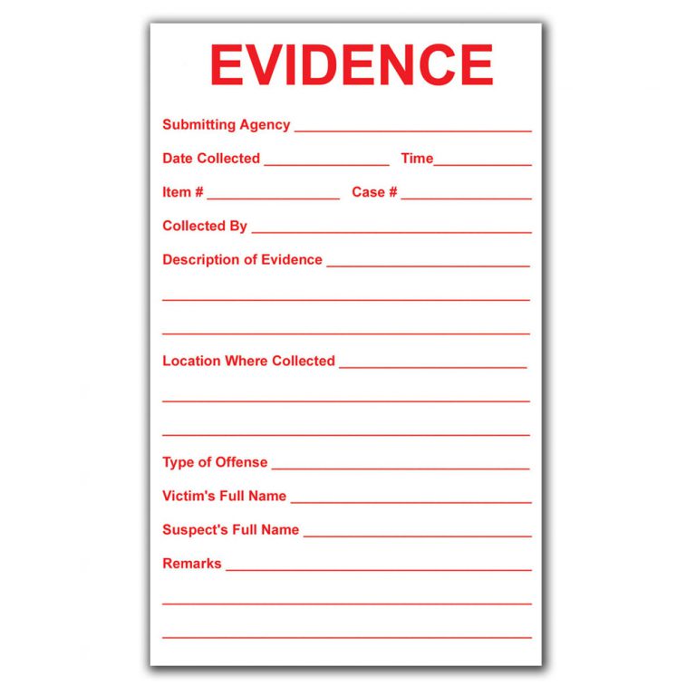 Victim Evidence Labels – Wsci-Technology